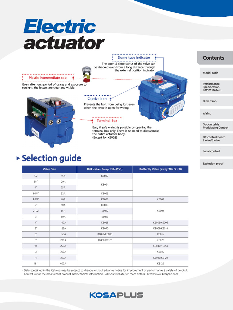 Kosa Elektrik Aktuator | PDF