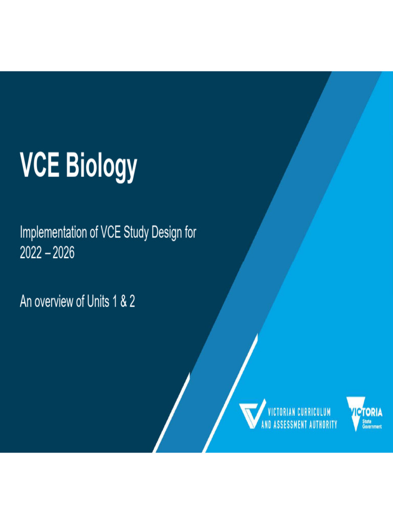 VCEBiologyStudyDesign2022 2026 IntroductiontoUnits1and2 | PDF | Cell ...