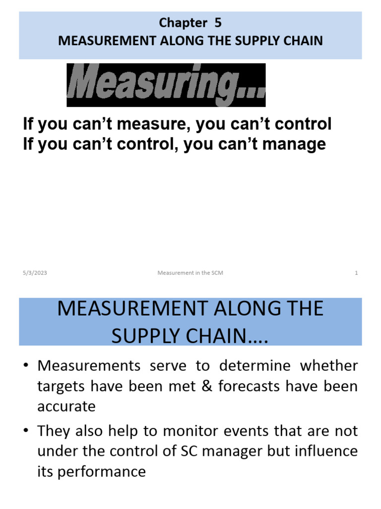Chapter 5 Measurement Along Supply Chain | PDF | Supply Chain Management | Supply Chain