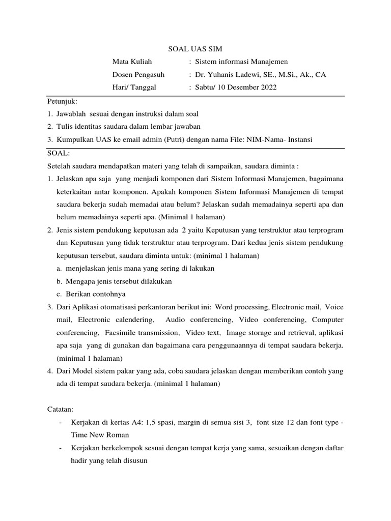 Soal Uas Sim-Gj 22-23 | PDF
