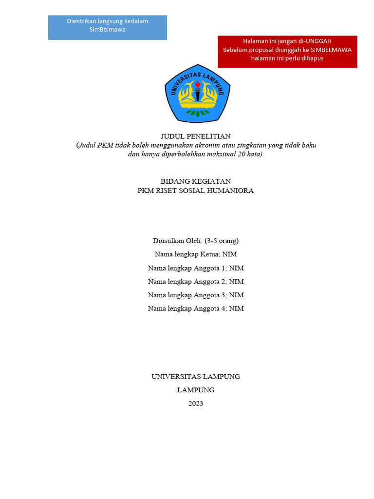 2.template Proposal PKM RSH | PDF