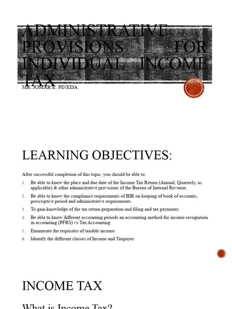 Administrative Provisions For Individual Income Tax | PDF | Income Tax ...