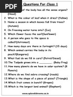 Class 2 GK Questions With Answers | PDF