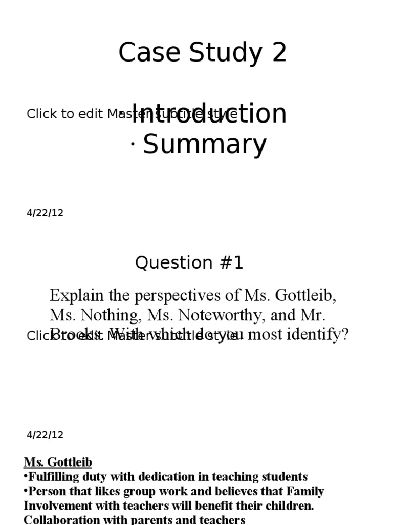 Case Study 2: Click To Edit Master Subtitle Style | PDF | Action ...
