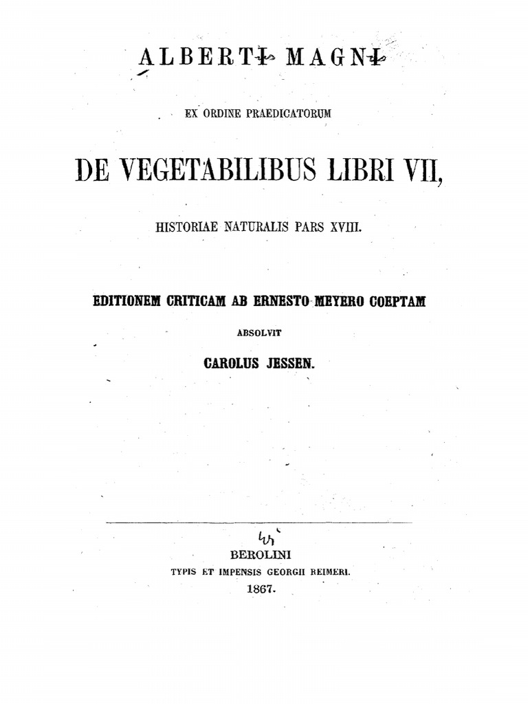 Albertus Magnus - de Vegetabilibus-Ed Meyer-Jessen | PDF