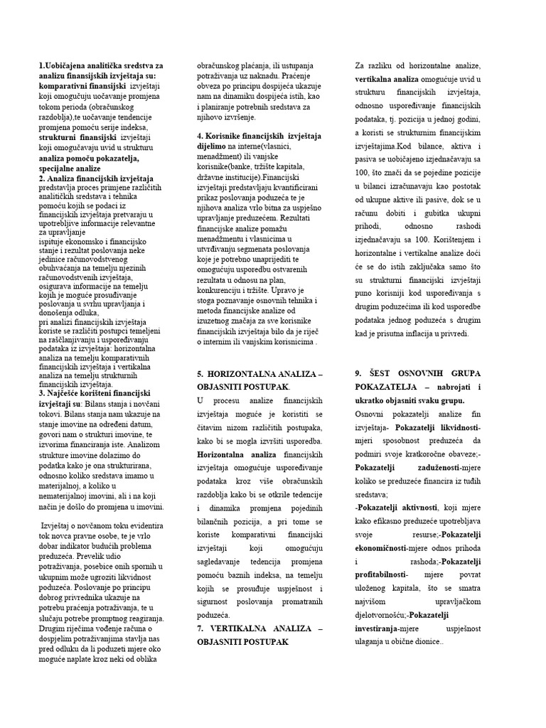 Analiza Poslovanja Print | PDF