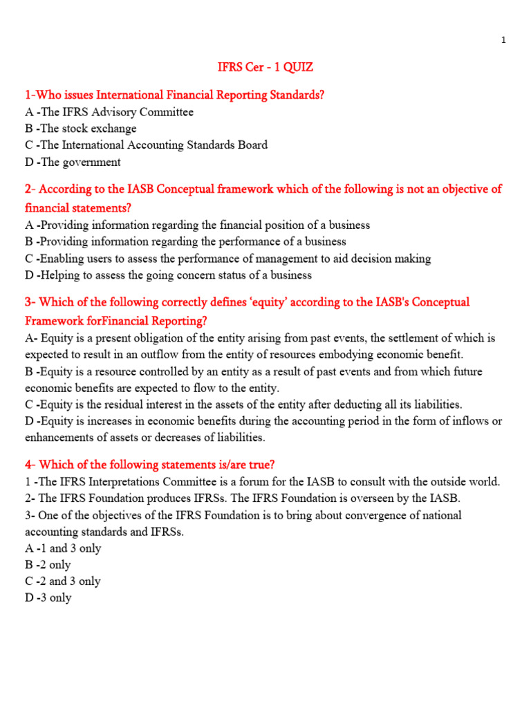 Certifr Questions Bank | PDF | Fair Value | International Financial Reporting Standards