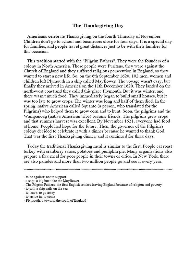 The Thanksgiving Day | PDF