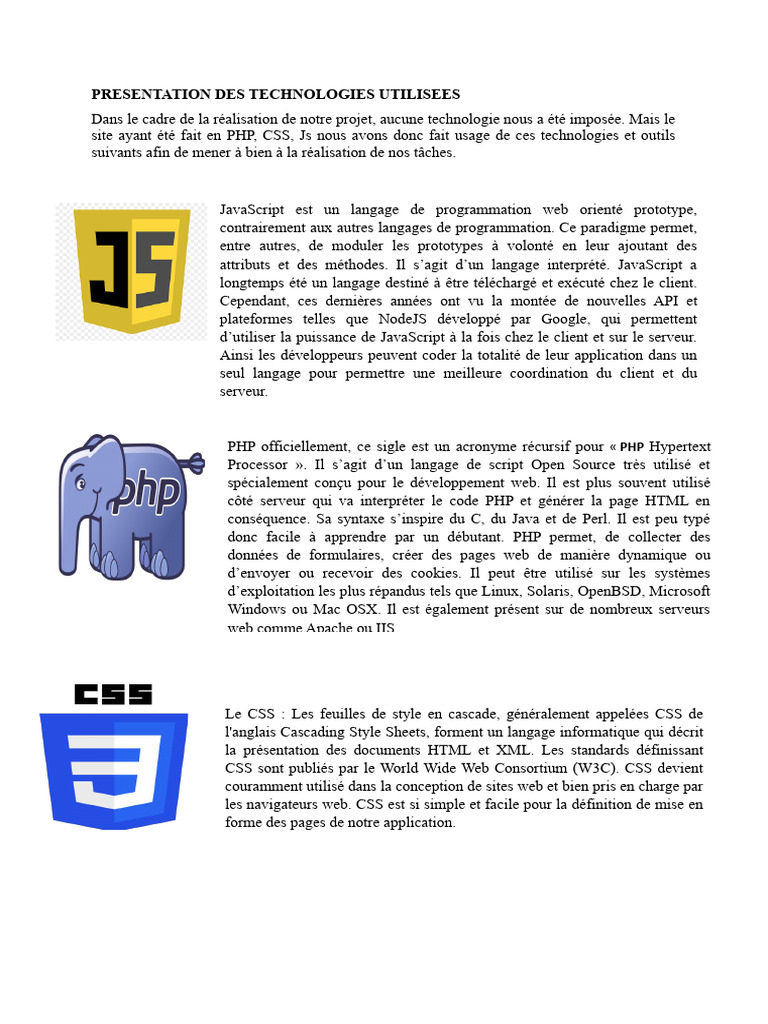 Technologies Web pour Développeurs | PDF | Programmation web | Internet