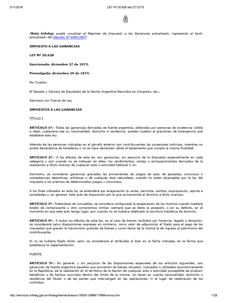 Ley 20628 | PDF | Contabilidad | Impuestos