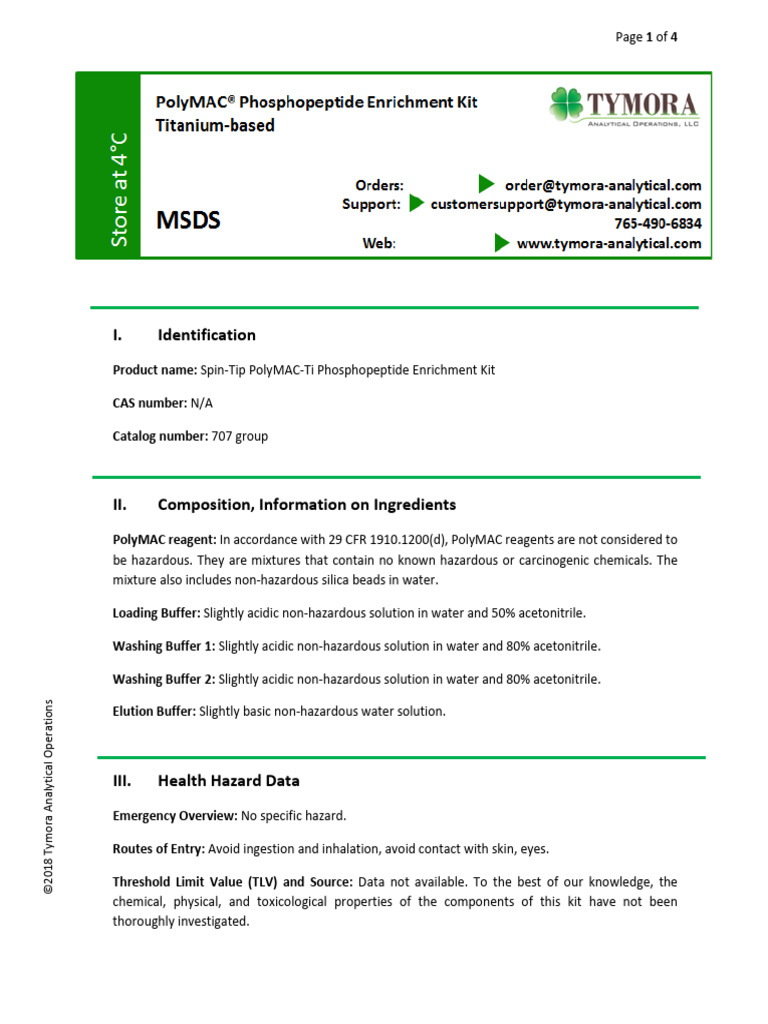 Spin Tip PolyMAC Kit MSDS | PDF | Fires | Water