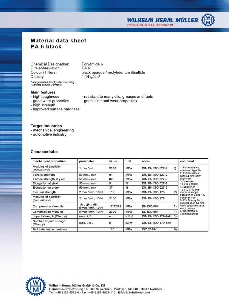 Pa6 Black | PDF | Strength Of Materials | Ultimate Tensile Strength