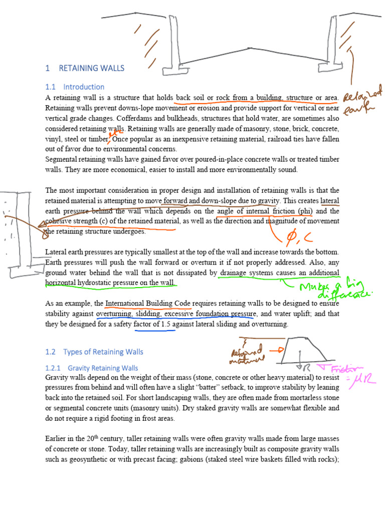 Retaining Walls | PDF | Basement | Civil Engineering