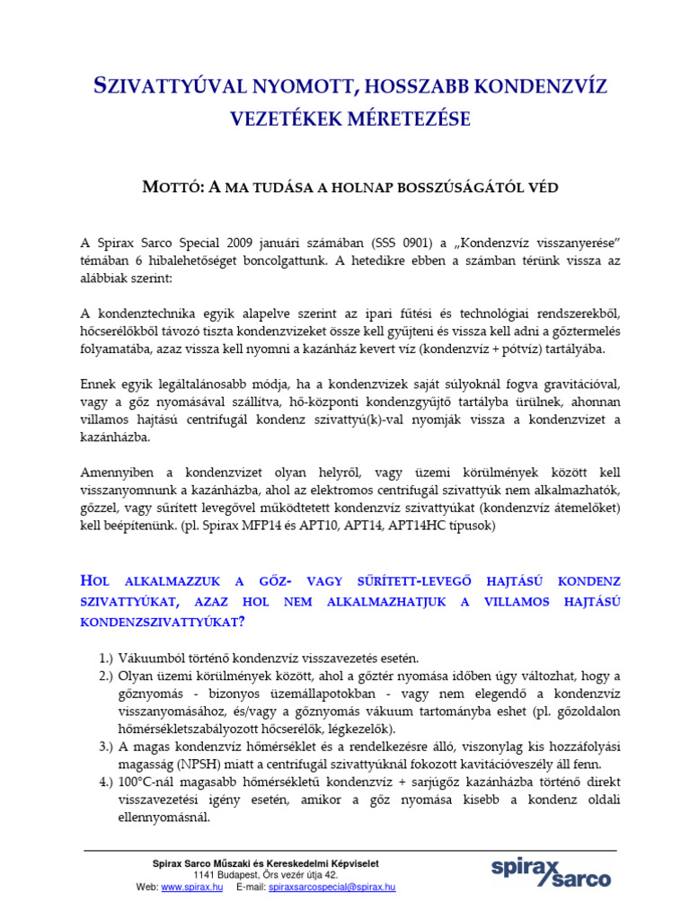 Kondenz Vezeték Méretezése | PDF