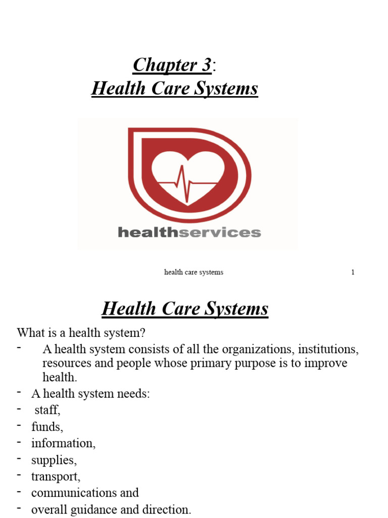 Overview of Health Care Systems | PDF | Health Care | Hospital