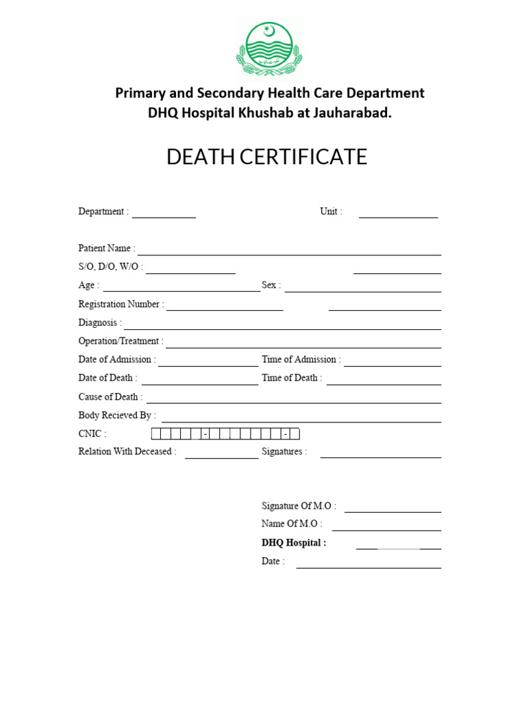 Death Certificate | PDF