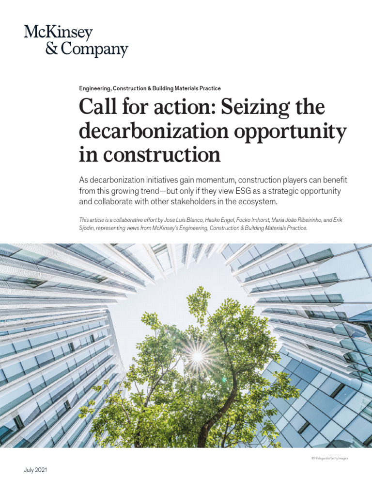 Decarbonization in Construction: A Call to Action | PDF | Climate ...