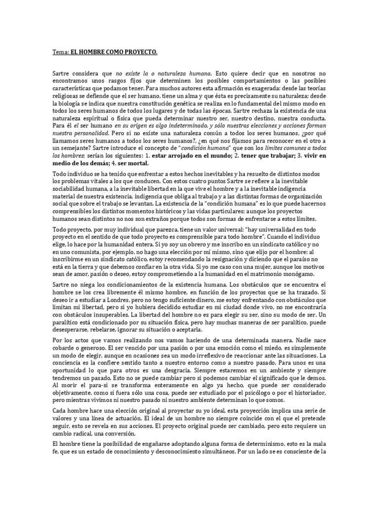 TEMA II Sartre | PDF
