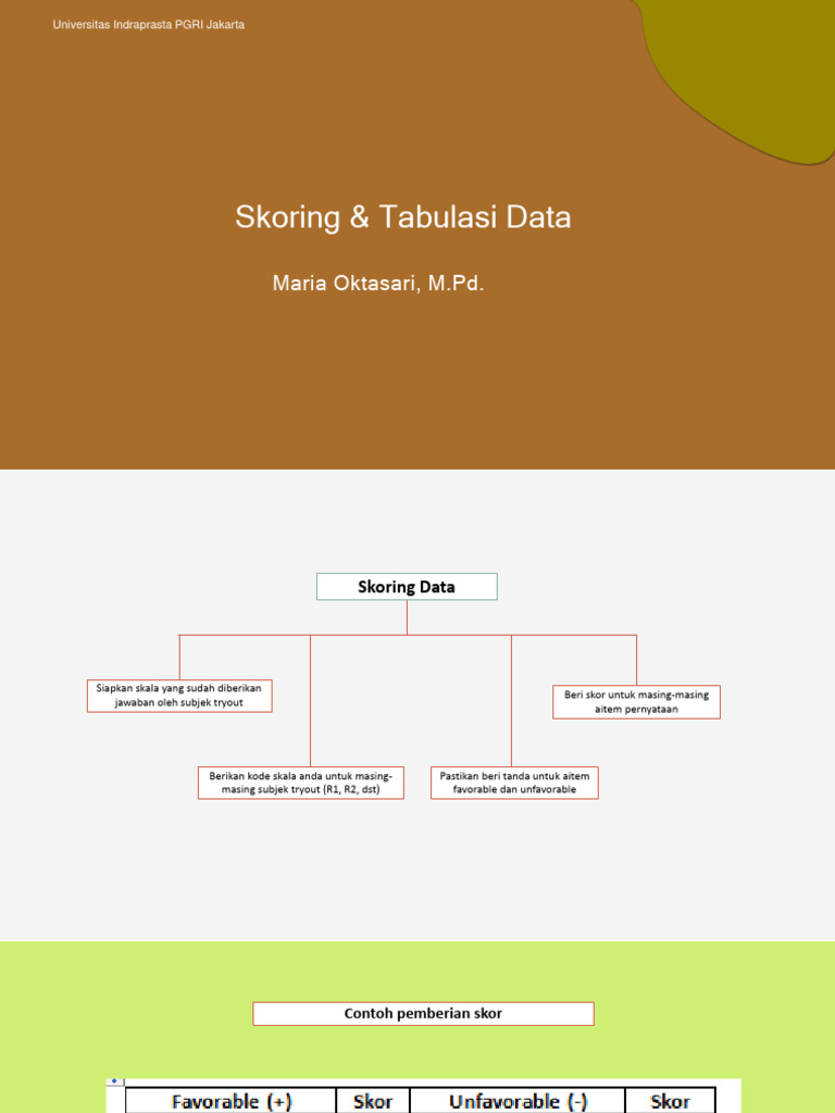 Skoring Dan Tabulasi Data | PDF