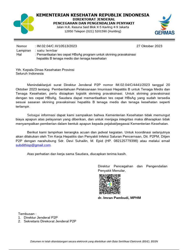 Pemanfaatan Tes Cepat HBsAg Program Untuk Skrining Pravaksinasi ...