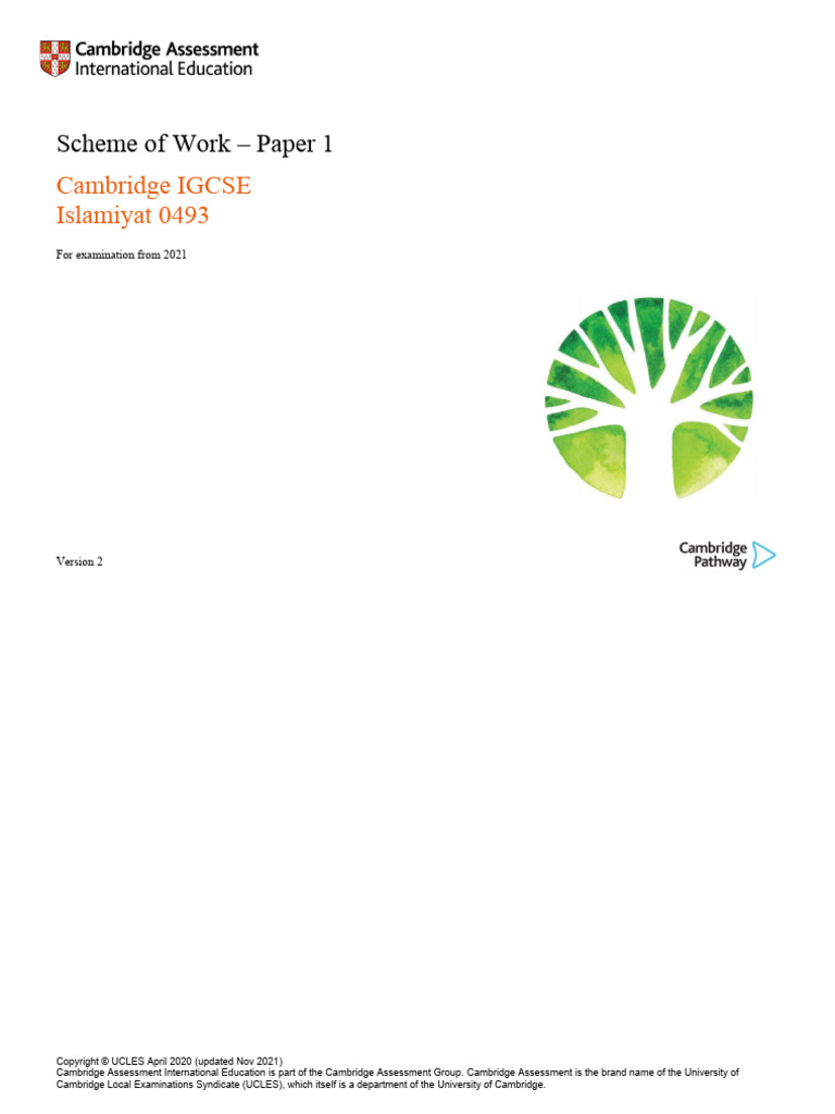 0493 Scheme of Work Paper 1 (For Examination From 2021) | PDF ...