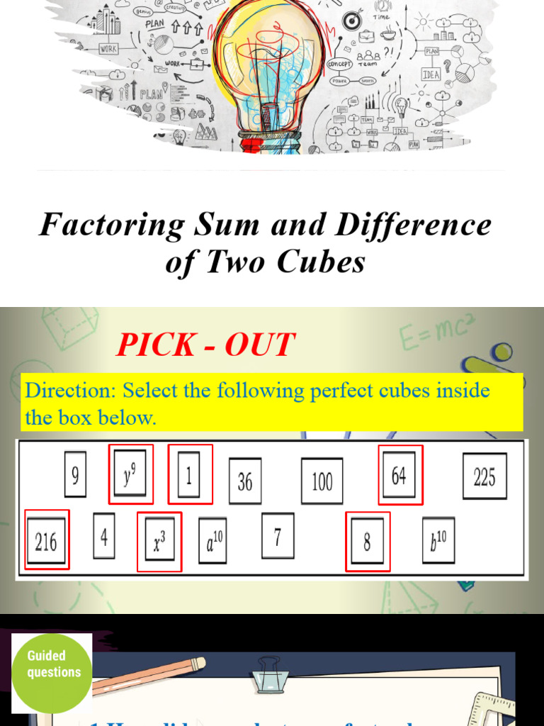 Factoring Cubes for Students | PDF | Teaching Methods & Materials