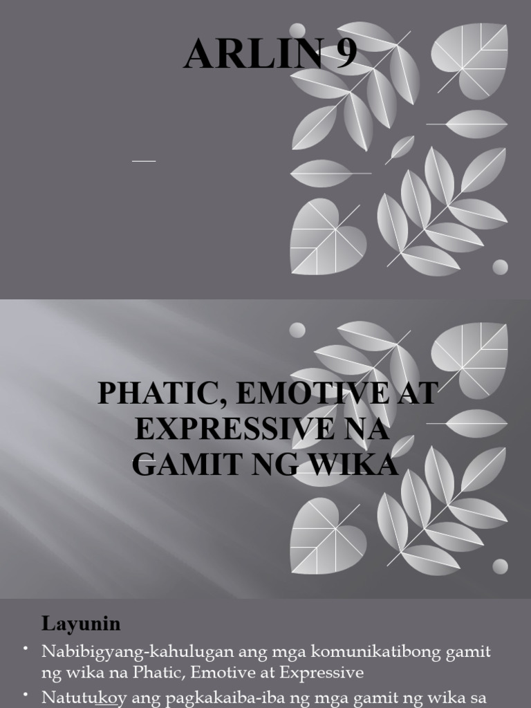 Phatic, Emotive at Expressive Na Gamit NG | PDF