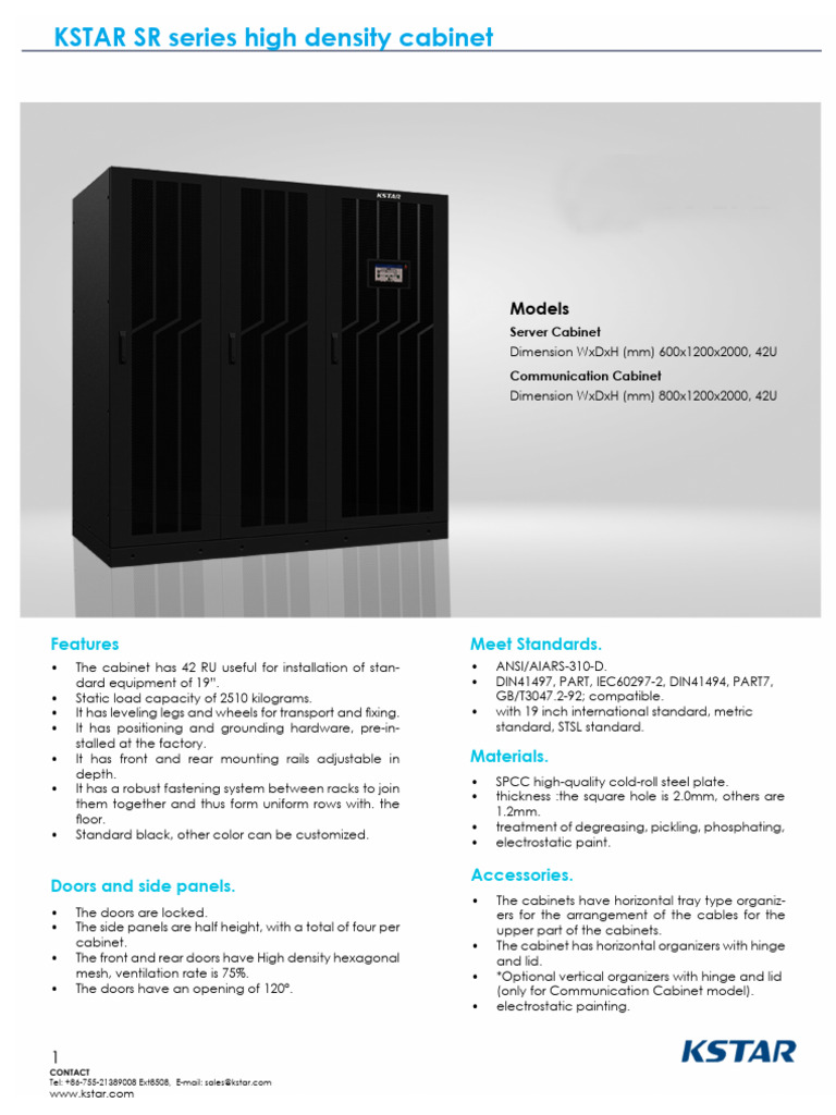 Datasheet Racks Servers | PDF | Equipment | Manufactured Goods
