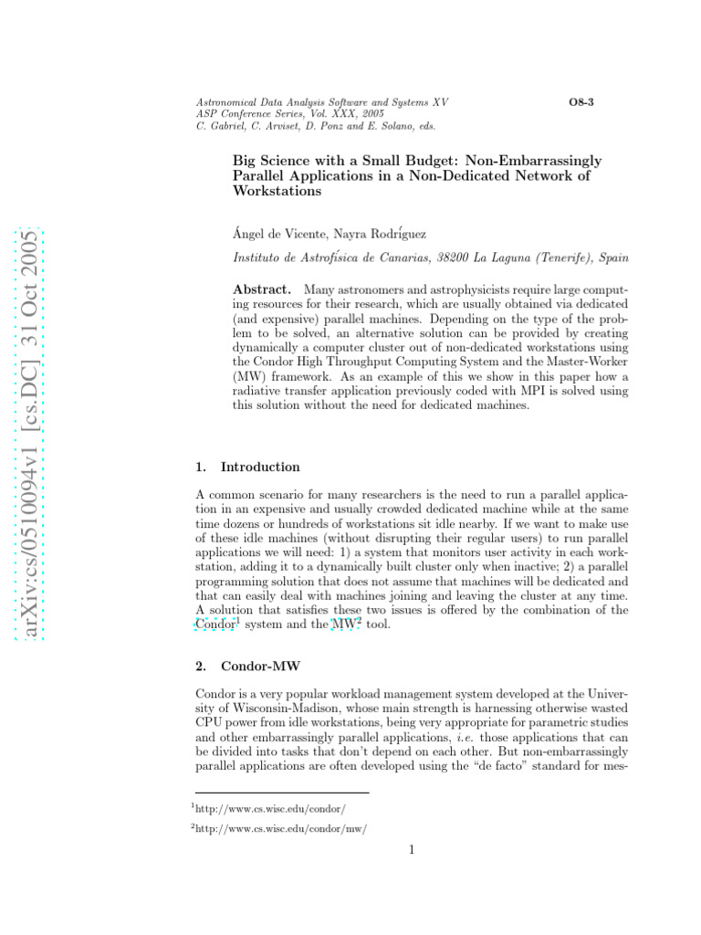 De Vicente, Rodriguez - Big Science With A Small Budget | Download Free PDF | Computer Cluster ...