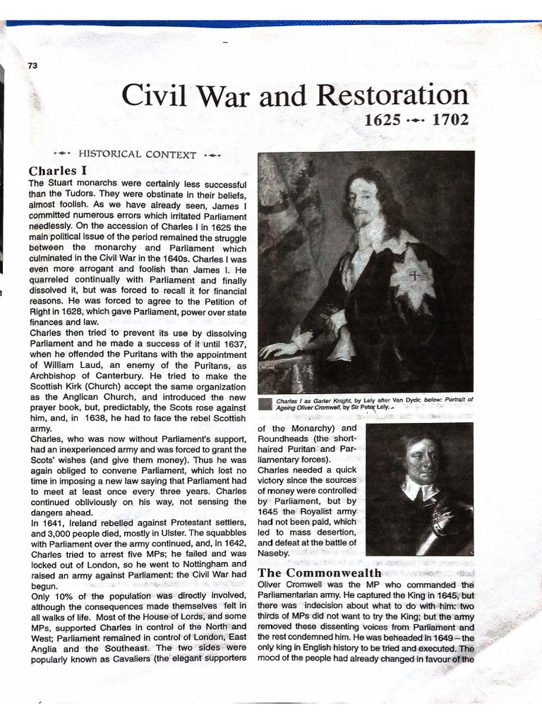 Civil War and Restoration | PDF