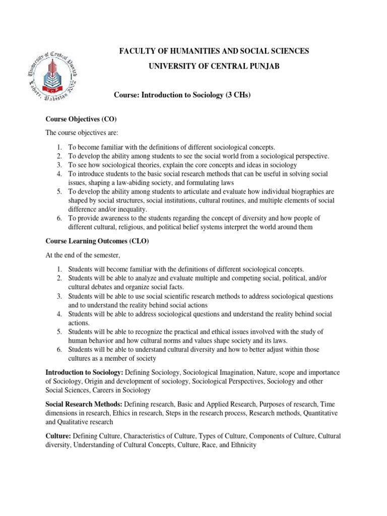 Introduction to Sociology Course Overview | PDF | Sociology | Socialization