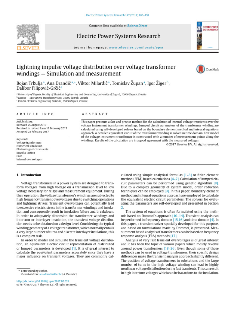 Lightning Impulse Voltage Distribution Over Power Transformer | PDF ...