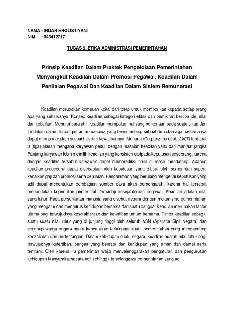 Tugas 2, Etika Administrasi Pemerintahan | PDF