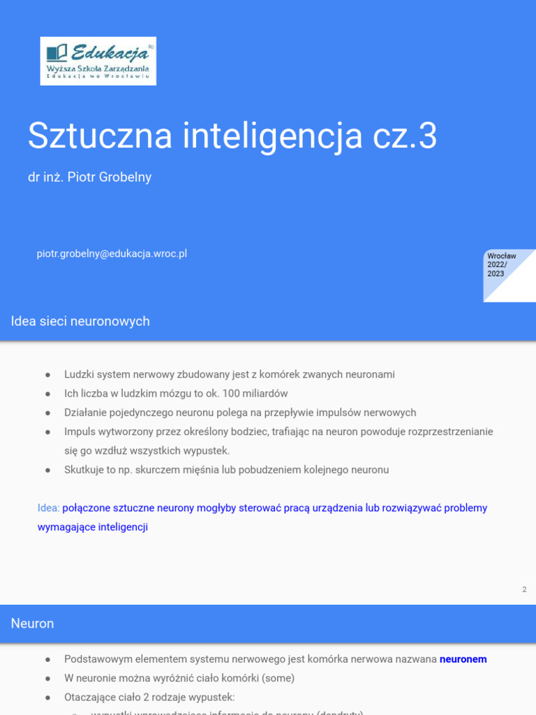 WYK Sztuczna Inteligencja cz3 | PDF