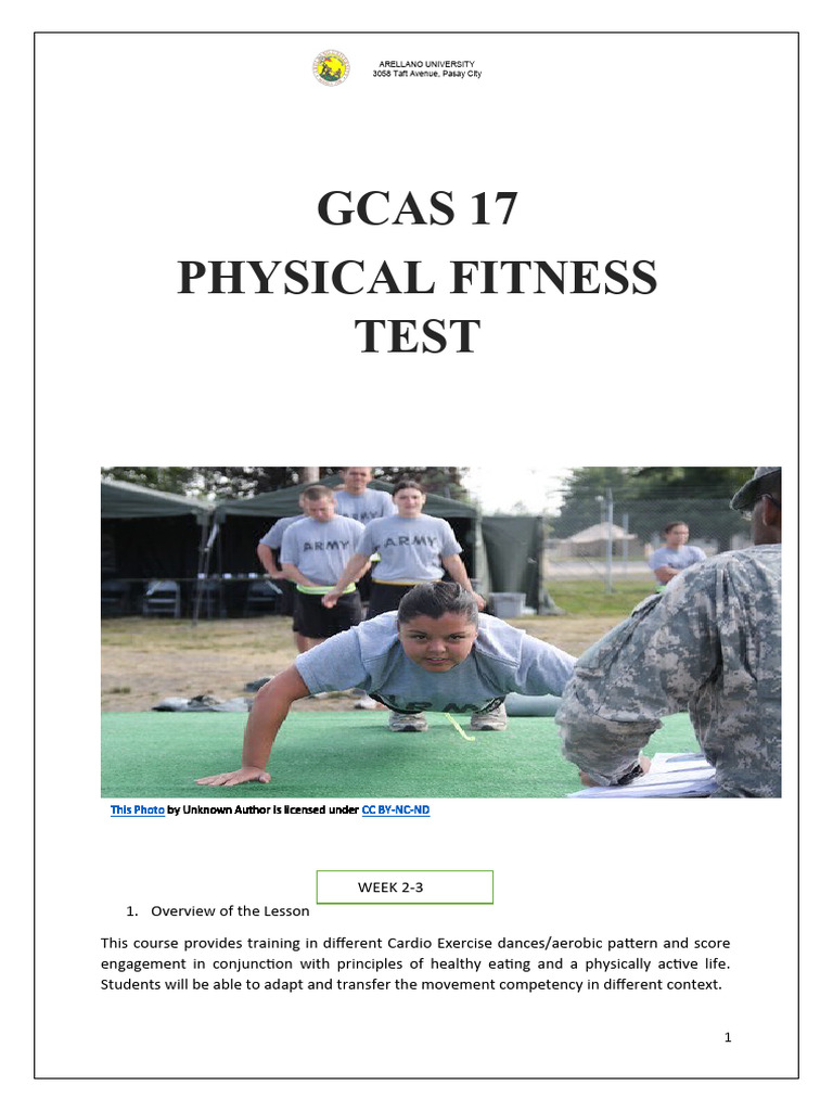 Gcas 17 Week 2 3 | Download Free PDF | Physical Fitness | Physical Exercise