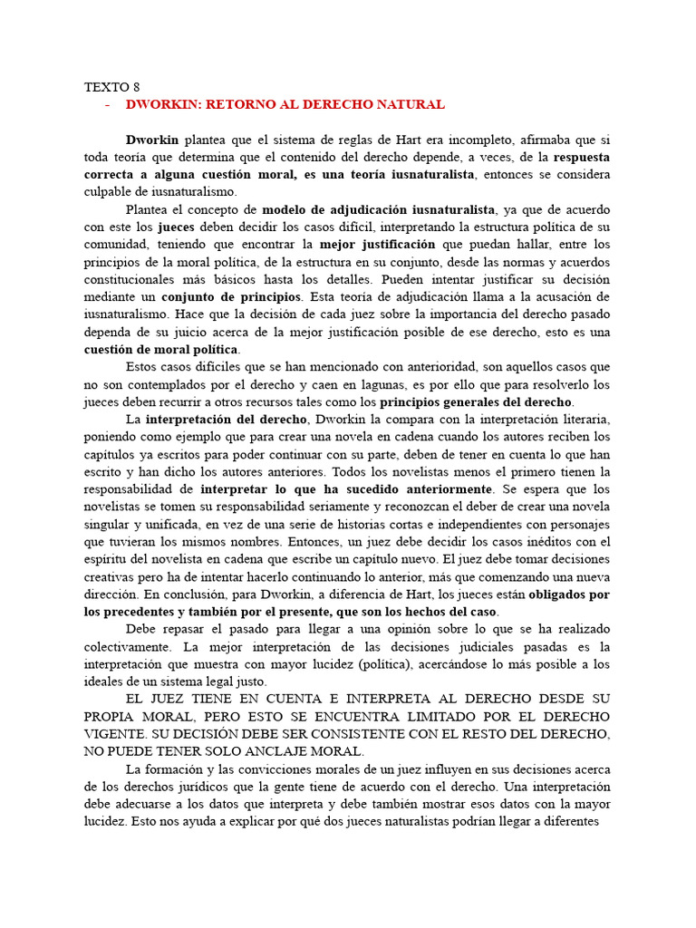 Dworkin y el iusnaturalismo en el derecho | PDF | Juez | Escepticismo