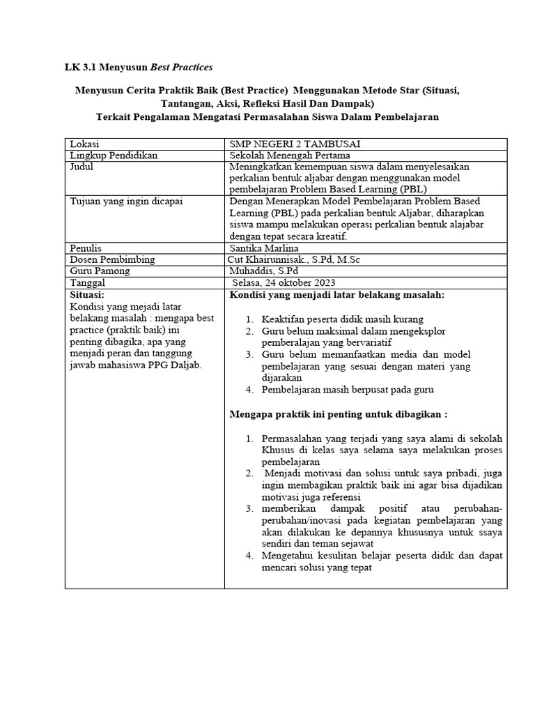 Laporan Best Practice LK-3 | PDF