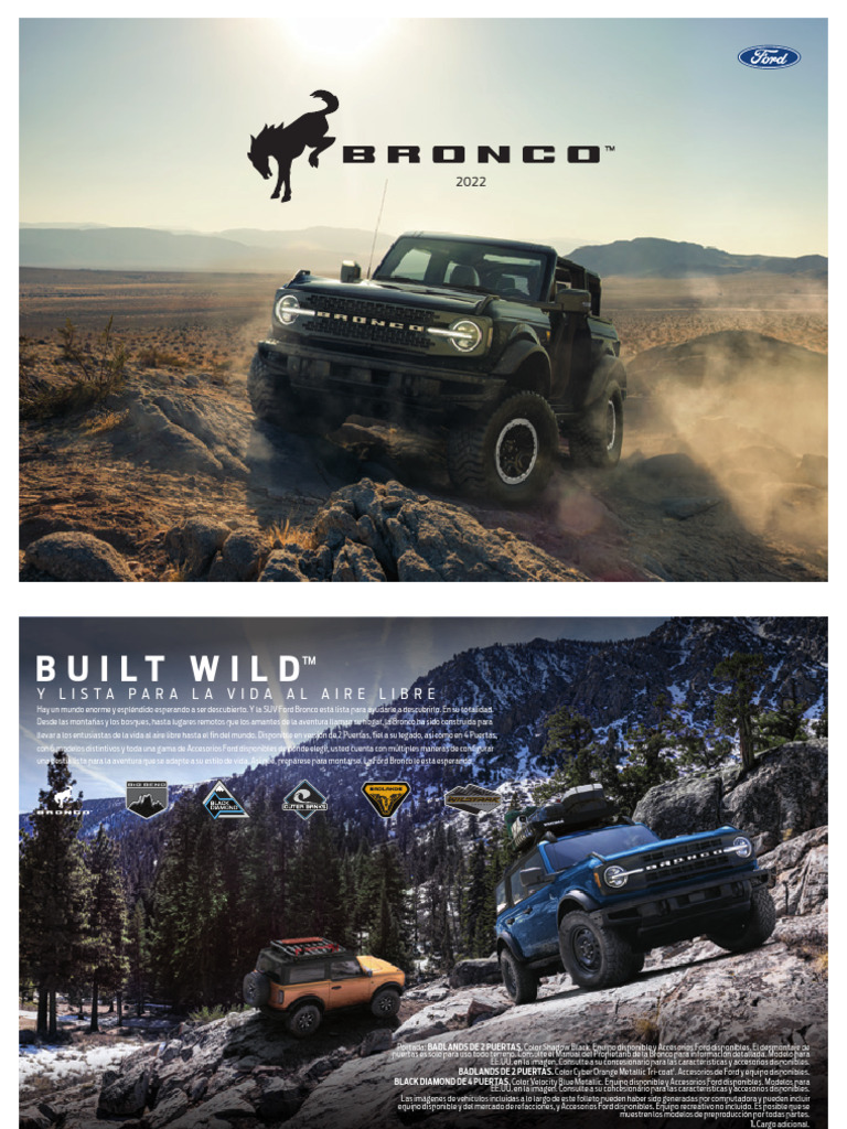 Ford Centroamerica Bronco 2022 Catalogo Descargable Esp | PDF ...