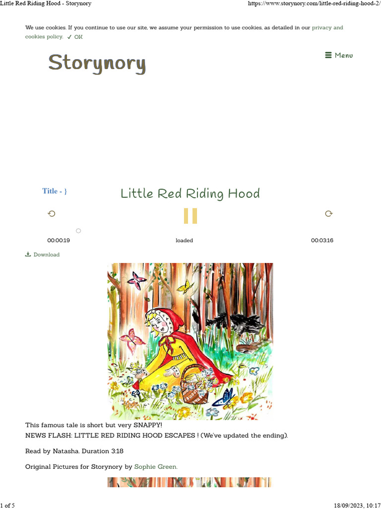 Little Red Riding Hood - Storynory (Numbered) | PDF | Little Red Riding ...