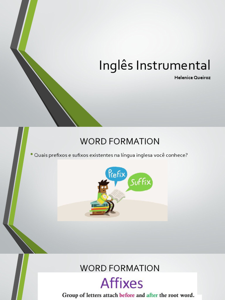Aula 5 - Word Formation | PDF | Língua inglesa | Idiomas