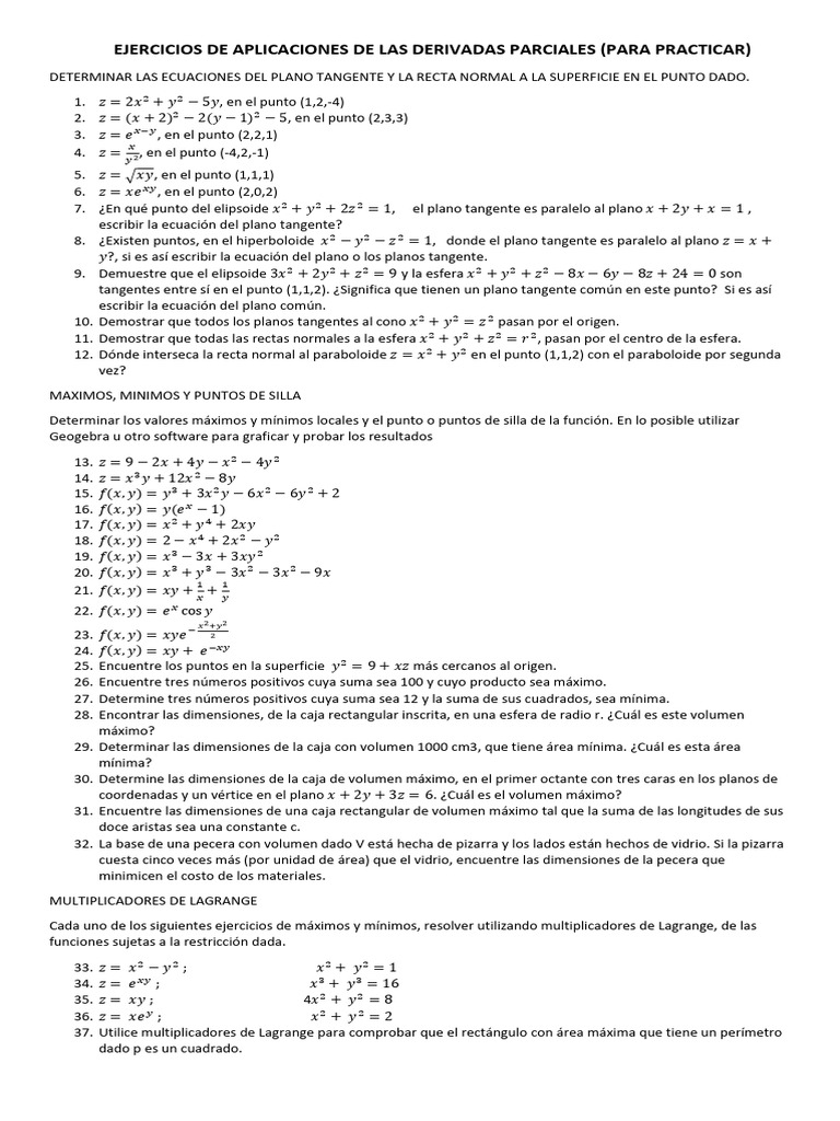 04 Aplicaciones de Deridas Multivariable 01 2023 | PDF | Triángulo ...