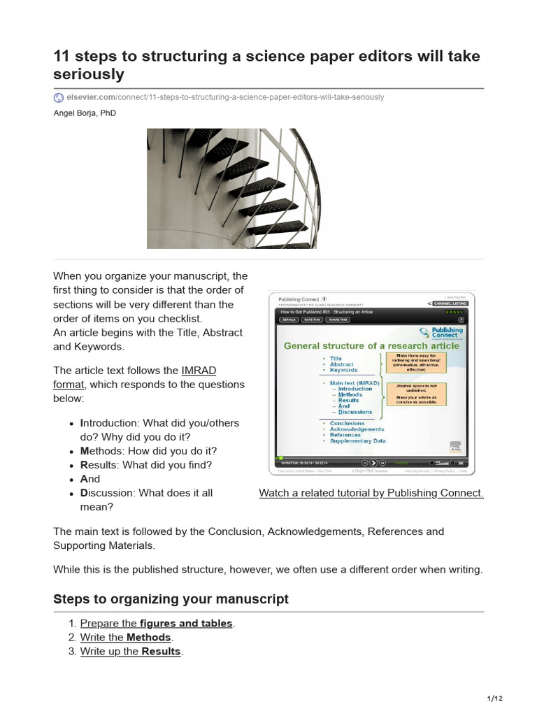 11 Steps To Structuring A Science Paper Editors Will Take Seriously ...
