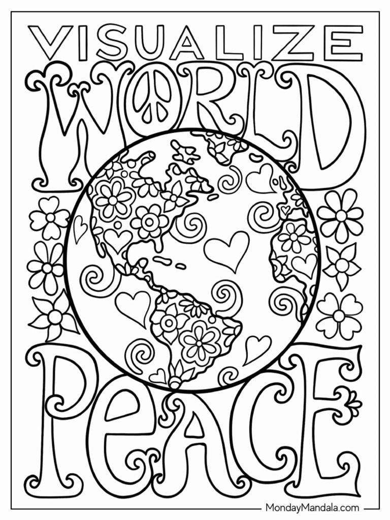 World Peace Coloring Page | PDF