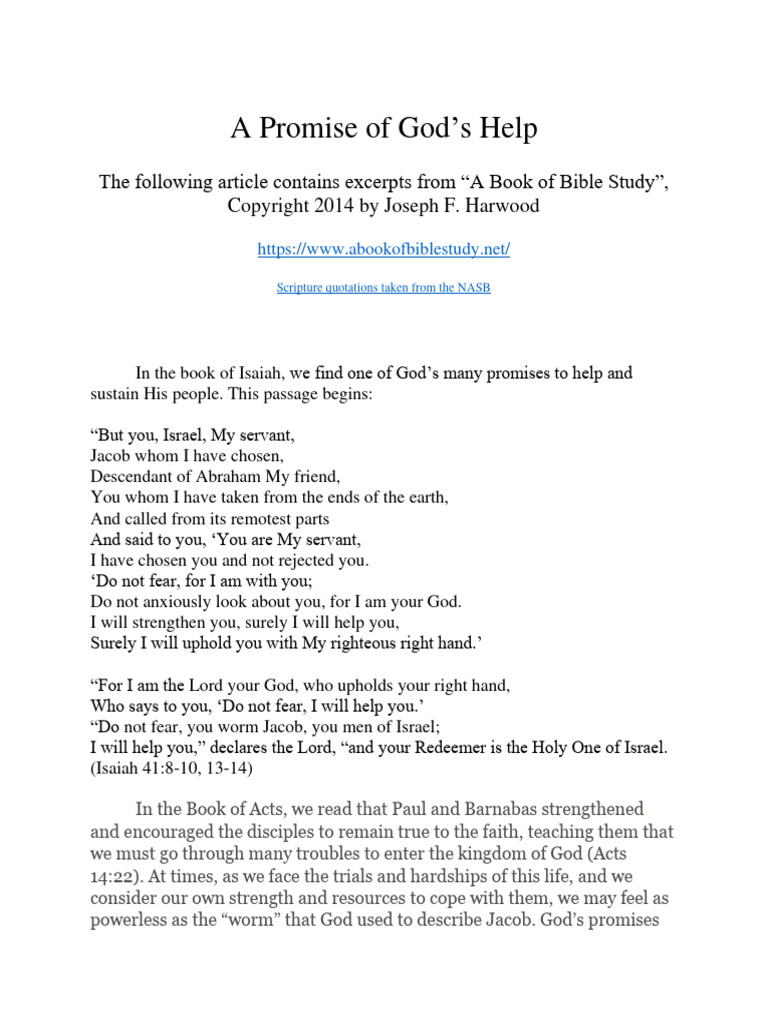 A Promise of God's Help | PDF | Book Of Isaiah | Jacob