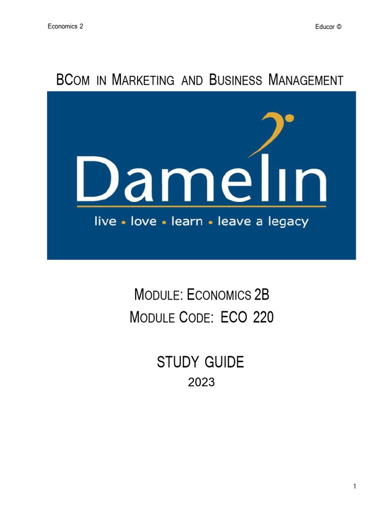 ECONOMICS 2B Study Guide-230807-164302 | PDF | Consumption (Economics ...