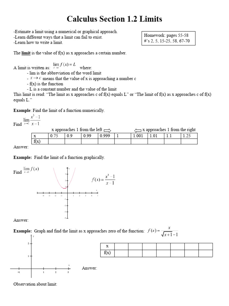 Understanding Limits in Calculus | PDF | Function (Mathematics ...