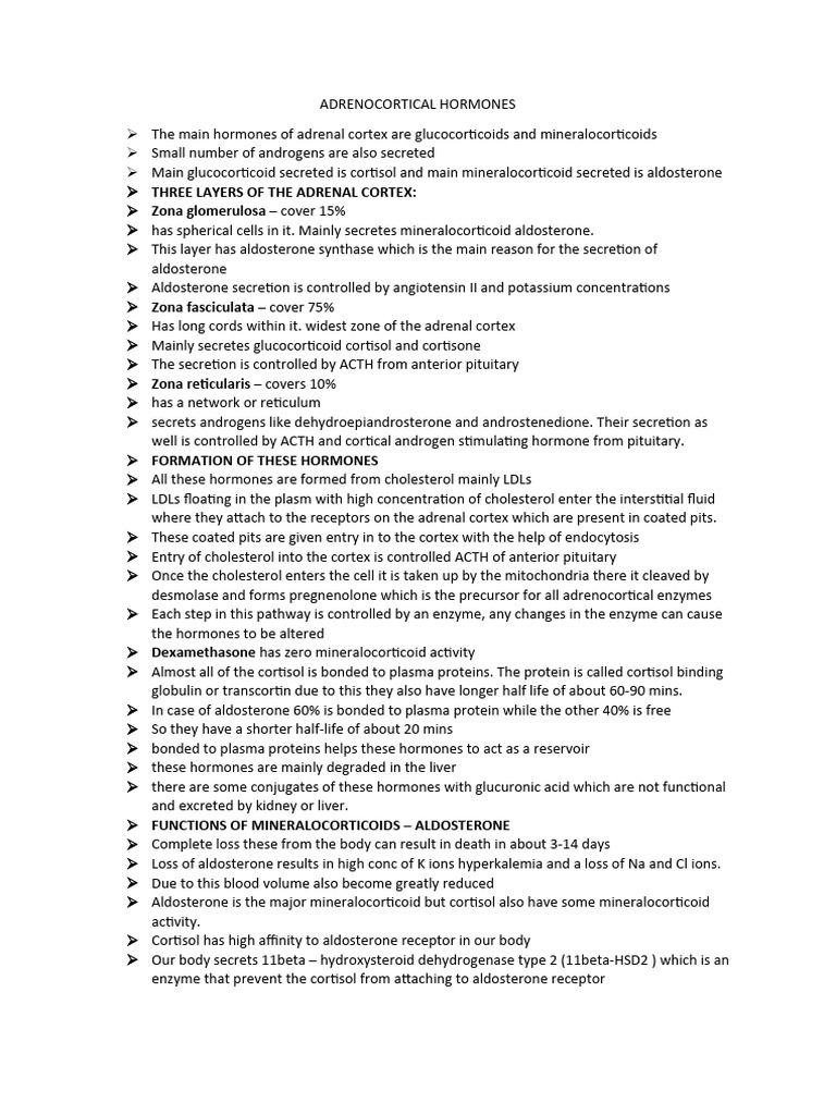 Adrenocortical Hormones Pdf Adrenal Gland Adrenocorticotropic Hormone