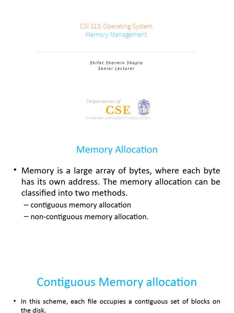 Contiguous Memory Allocation (Fixed, Variable Size) | PDF | Computer ... Contiguous Memory Allocation (Fixed, Variable Size) | PDF | Computer ...