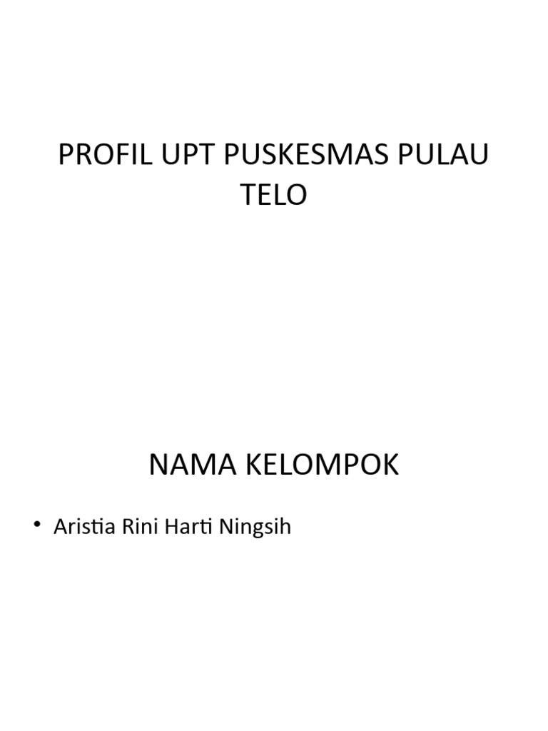Profil Upt Puskesmas Pulau Telo | PDF