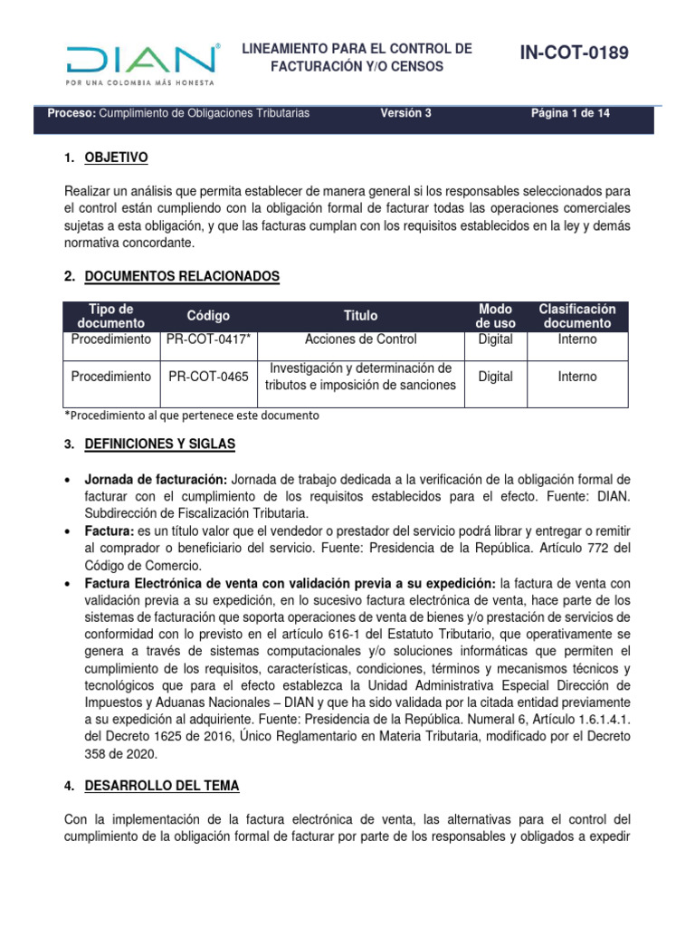 In Cot 0189 | PDF | Factura | Auditoría